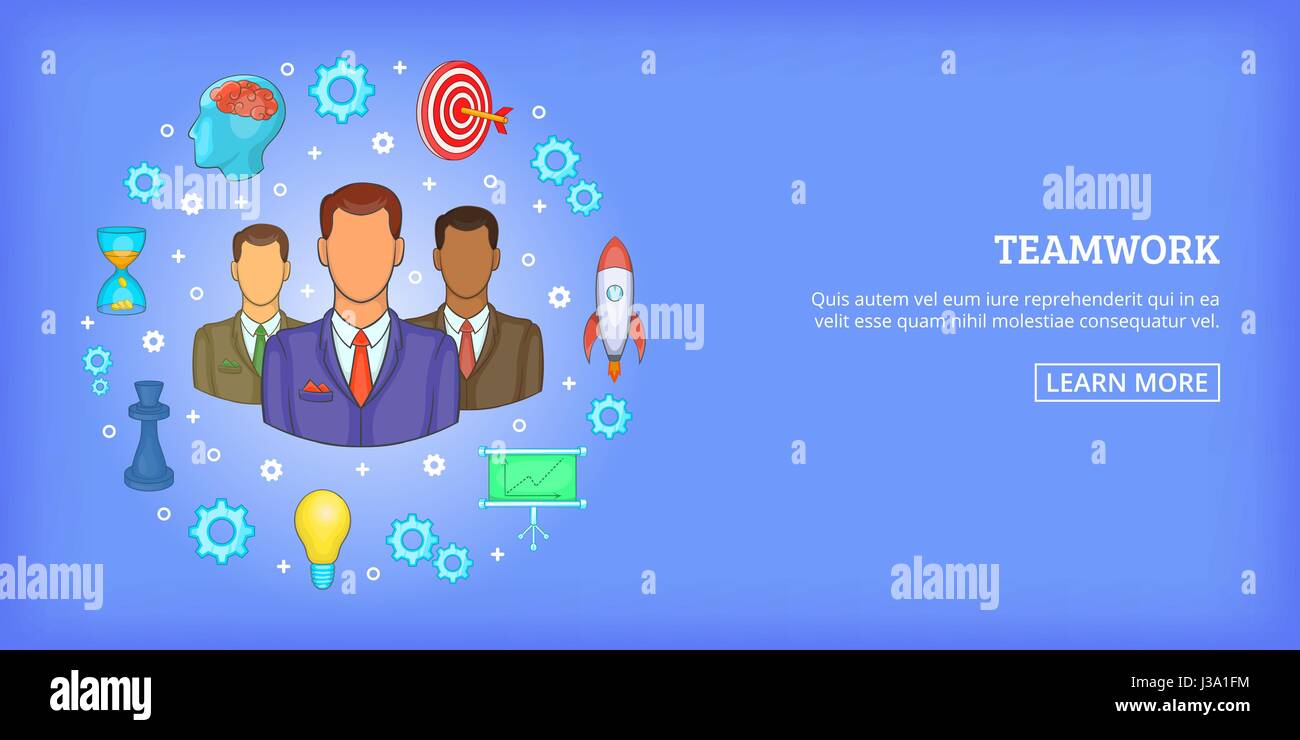 Teamwork banner horizontal, cartoon style Stock Vector Image & Art - Alamy