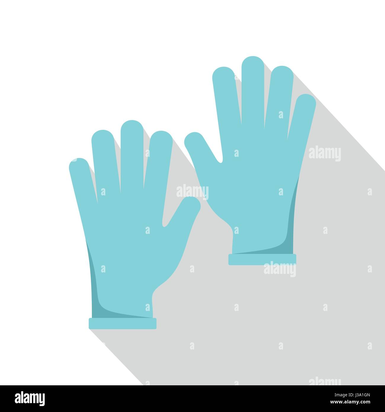 Blue medical gloves icon, flat style Stock Vector Image & Art - Alamy