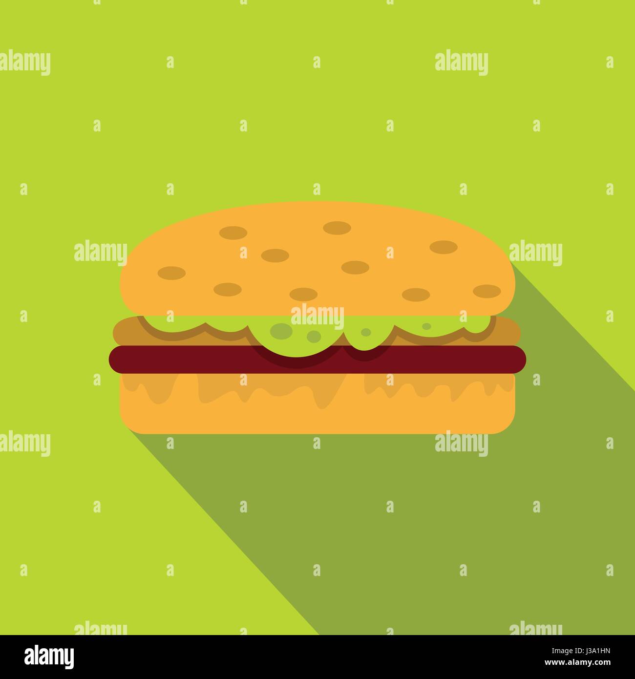 Classic chicken burger icon, flat style Stock Vector Image & Art - Alamy