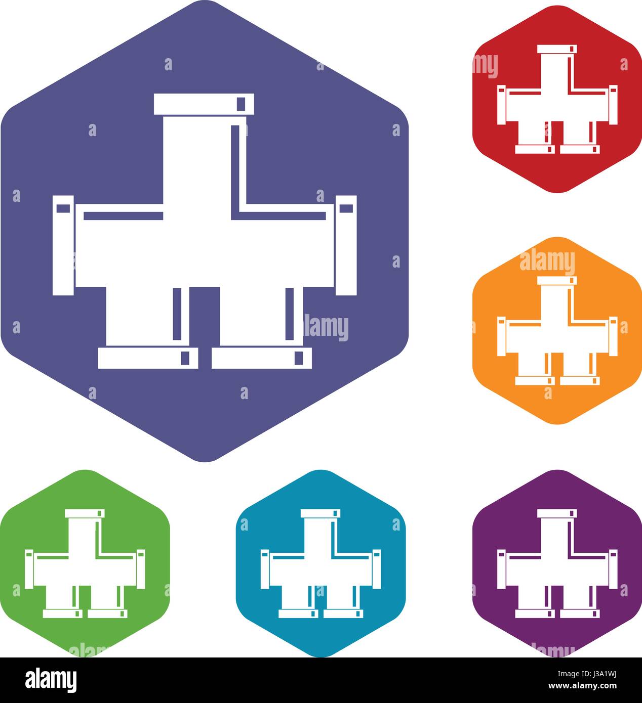 Drain system icons set hexagon Stock Vector Image & Art - Alamy