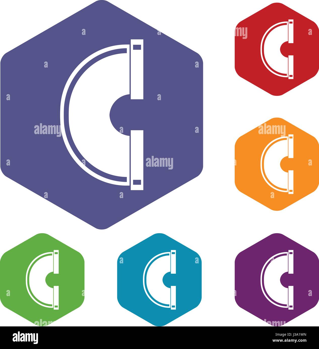 Piping connection icons set hexagon Stock Vector Image & Art - Alamy