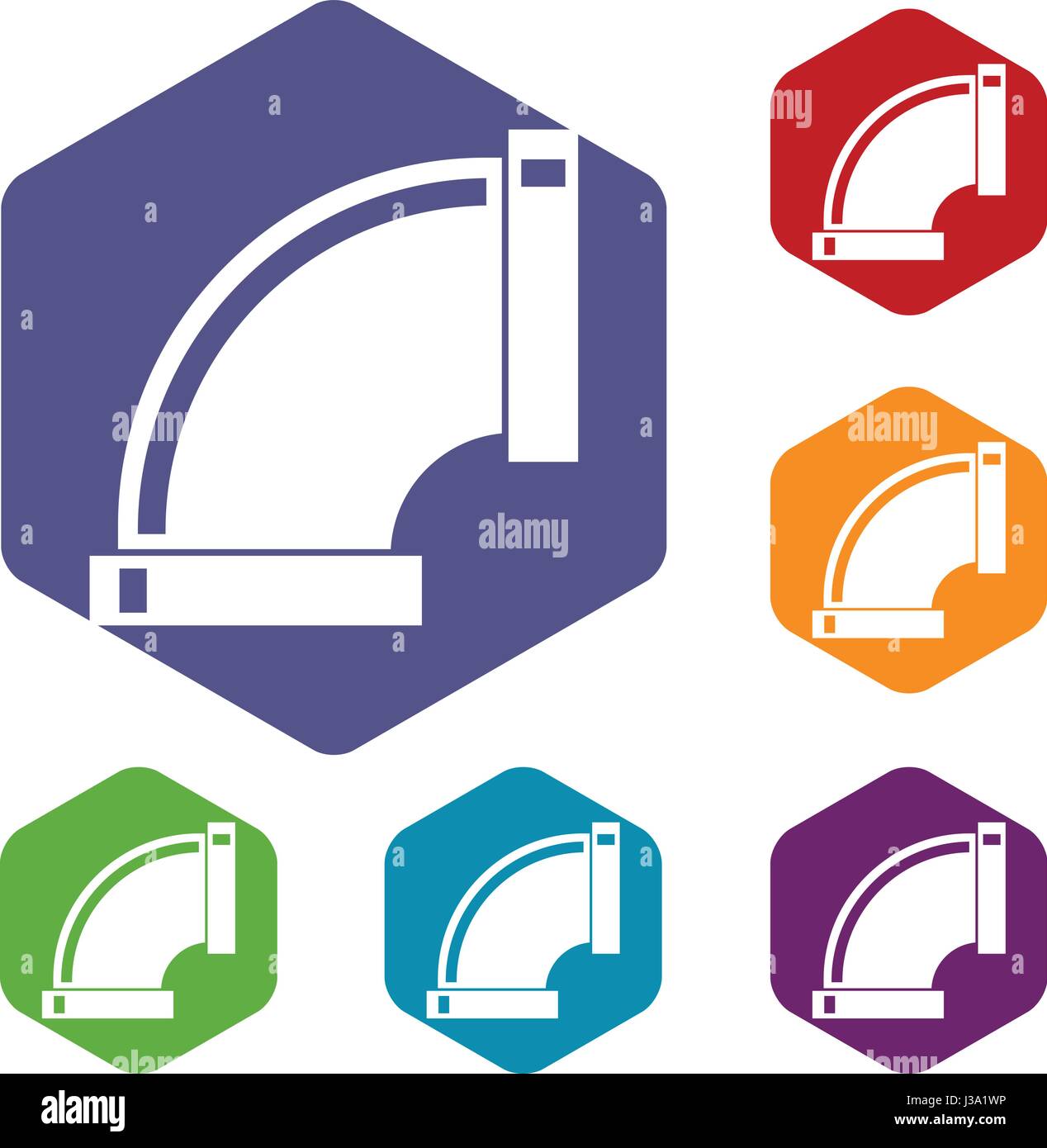 Connection pipes icons set hexagon Stock Vector Image & Art - Alamy