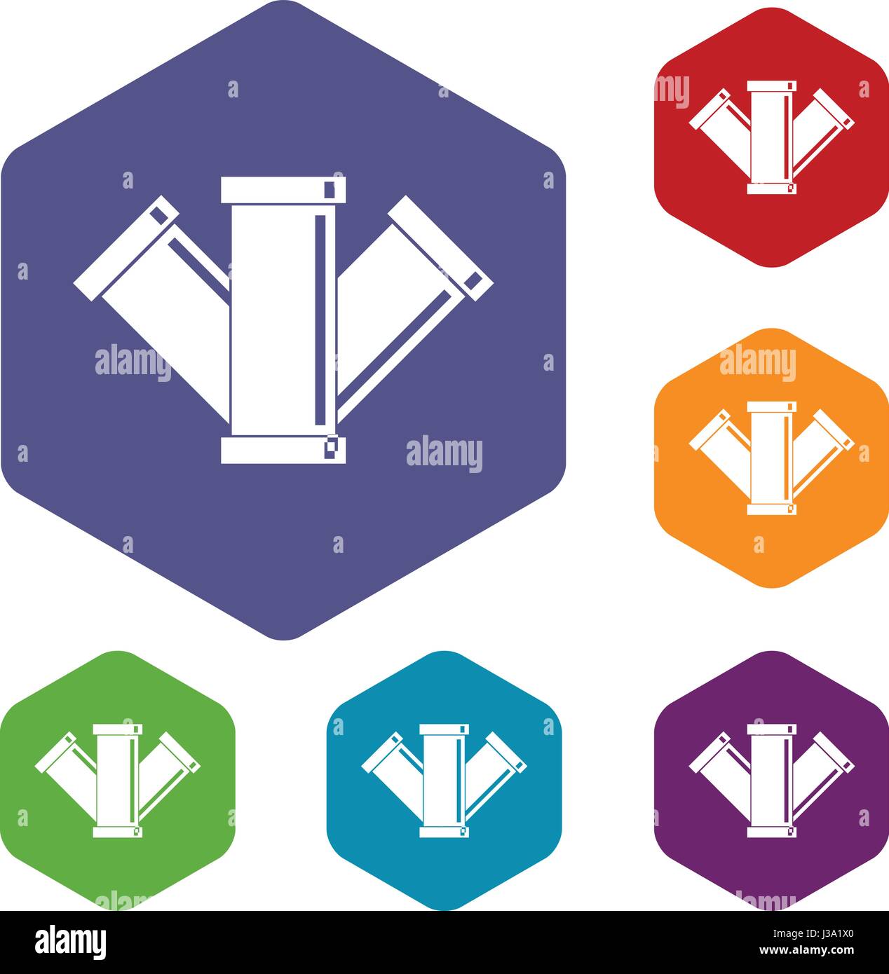 Sewerage icons set hexagon Stock Vector Image & Art - Alamy