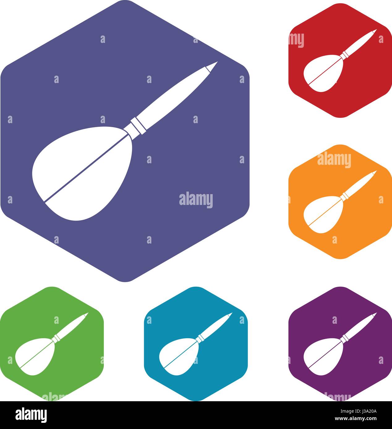 Arrow to play dart icons set hexagon Stock Vector Image & Art - Alamy
