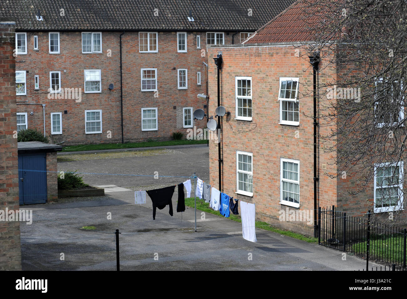 Washing line seen from the City Walls of York Stock Photo - Alamy