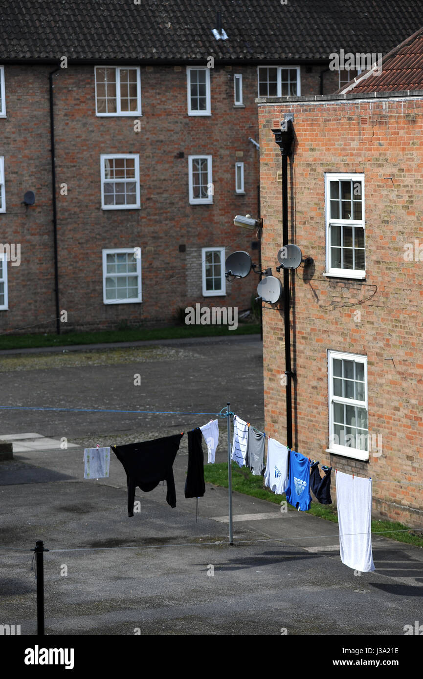 Washing line seen from the City Walls of York Stock Photo - Alamy