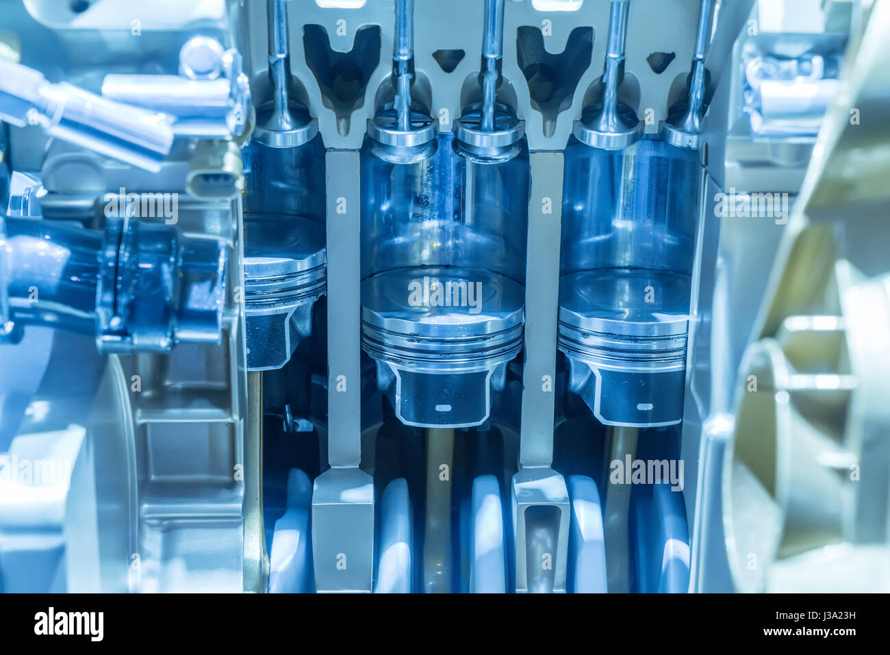 Modern powerful car engine section Stock Photo - Alamy