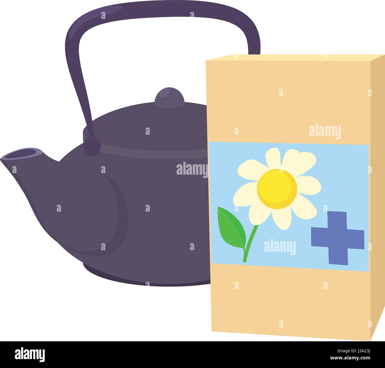 Teapot of herbal tea with chamomile icon Stock Vector Image & Art - Alamy