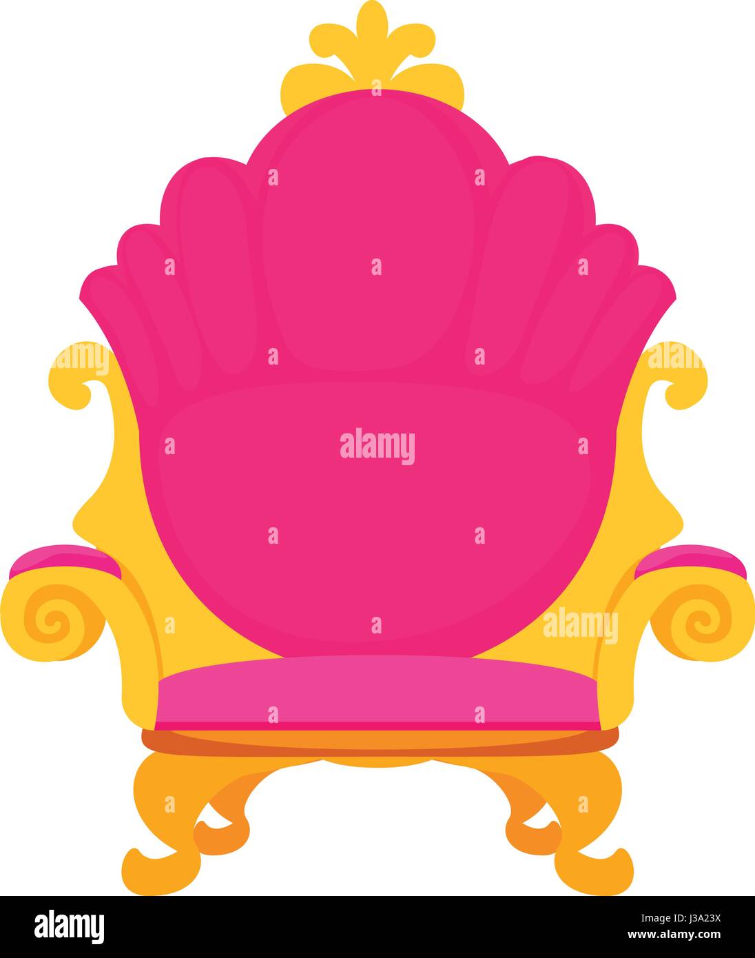 Pink royal princess throne icon, cartoon style Stock Vector Image & Art ...