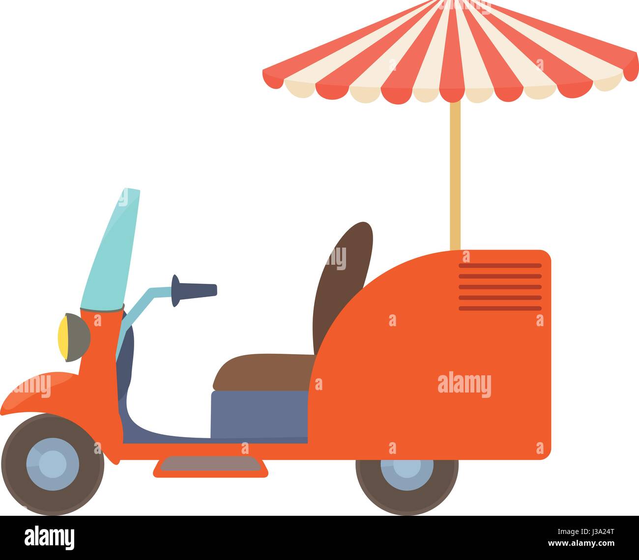 Fast food trolley motorbike icon, cartoon style Stock Vector Image ...