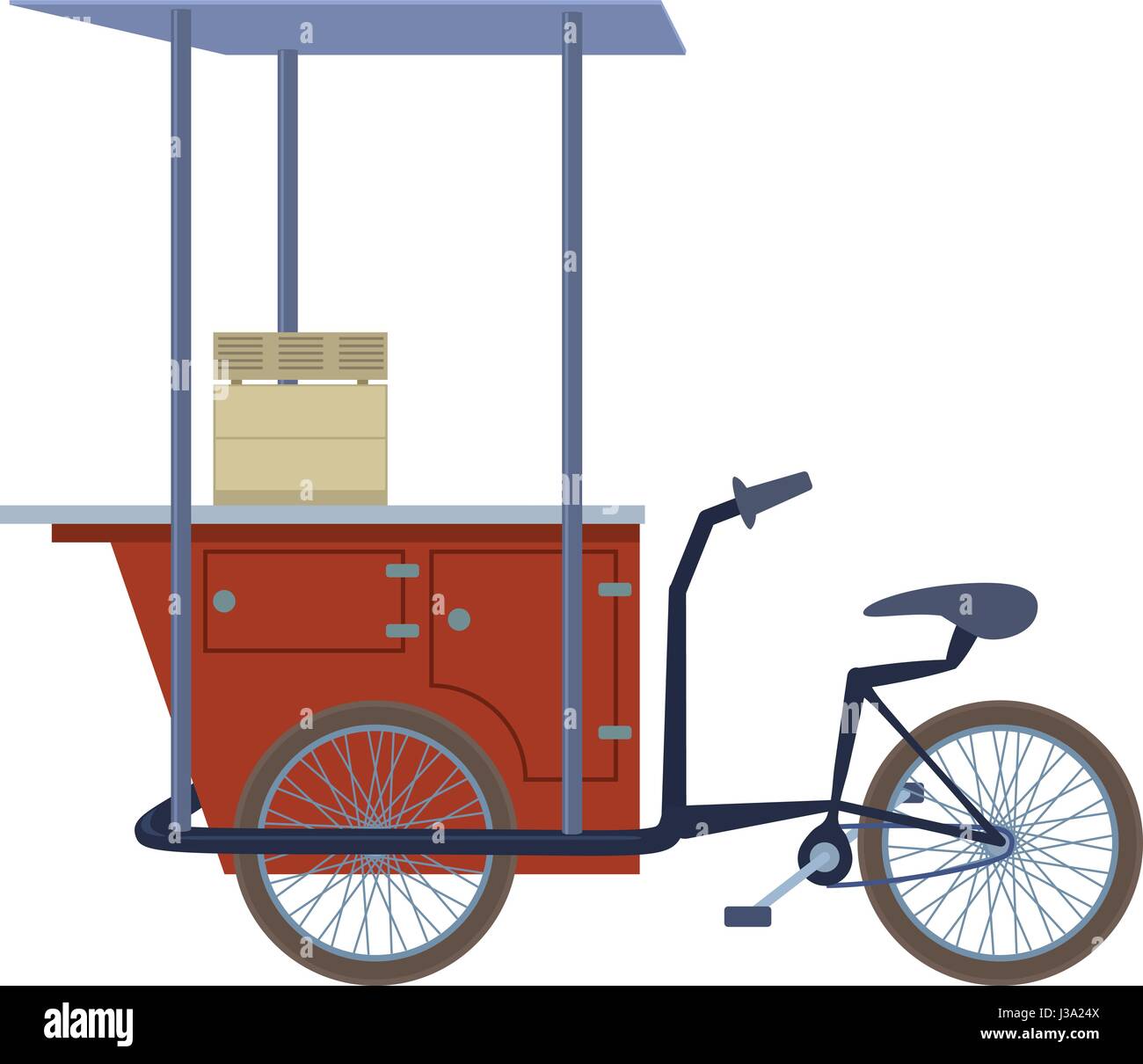 Delivery tricycle Stock Vector Images - Alamy