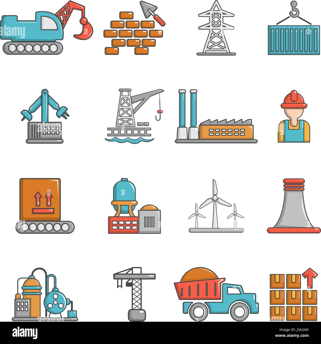 Industry icons set, cartoon style Stock Vector Image & Art - Alamy