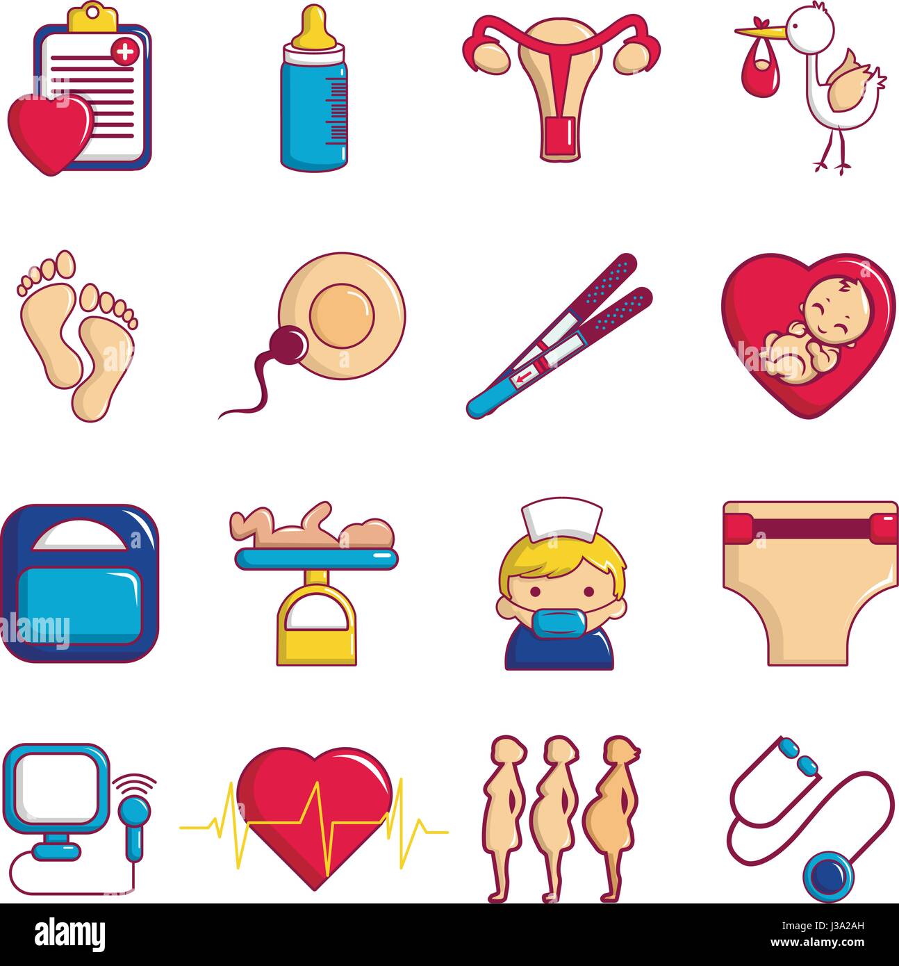 Pregnant icon set cartoon Stock Vector Images - Alamy