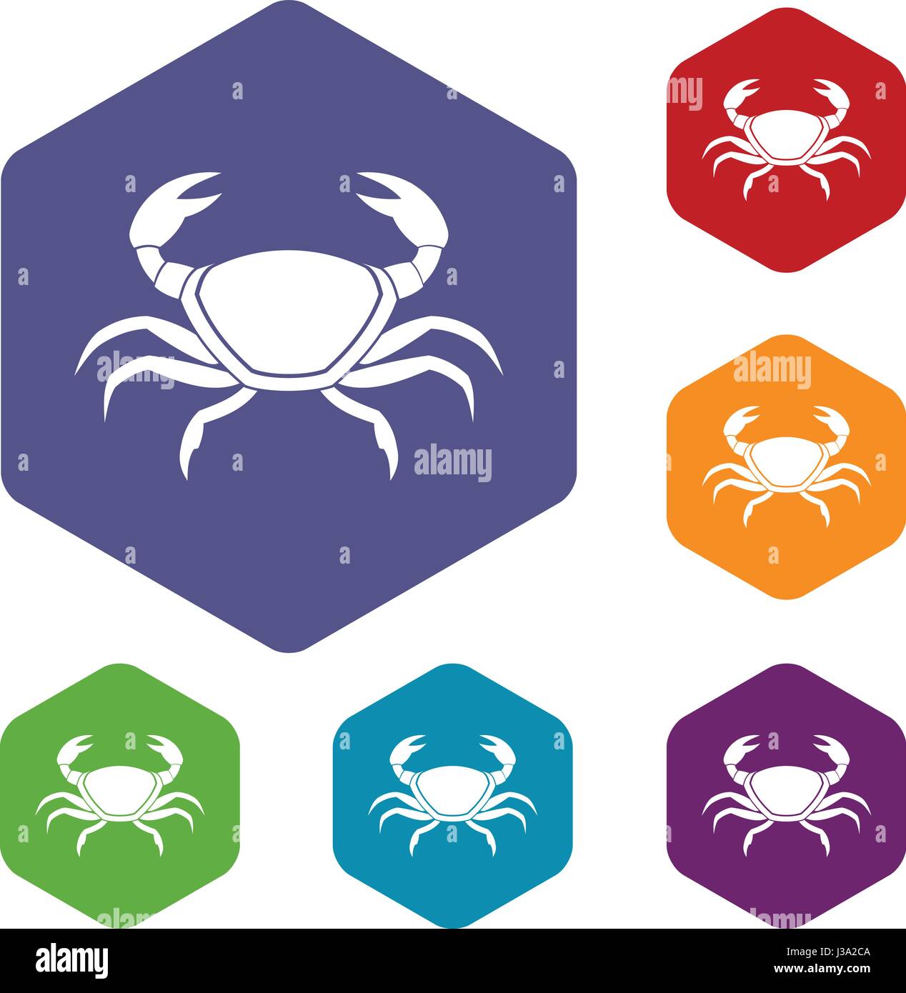 Fresh crab icons set hexagon Stock Vector Image & Art - Alamy