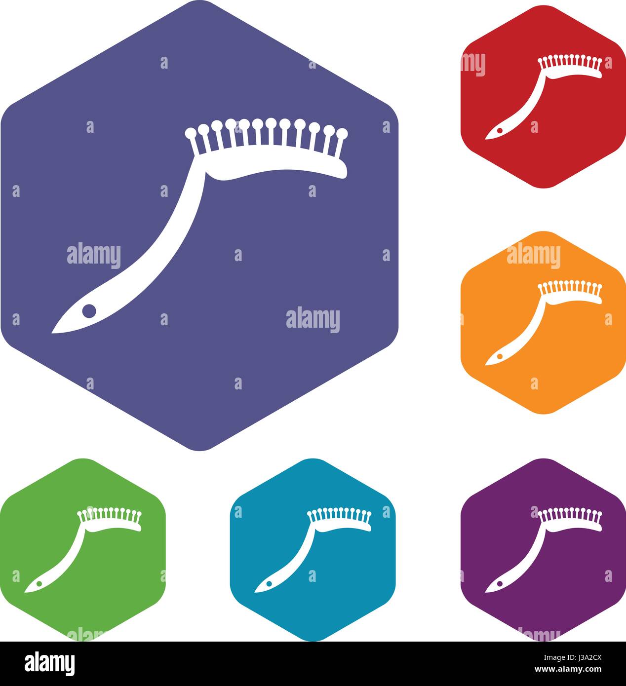 Pet comb icons set hexagon Stock Vector Image & Art - Alamy