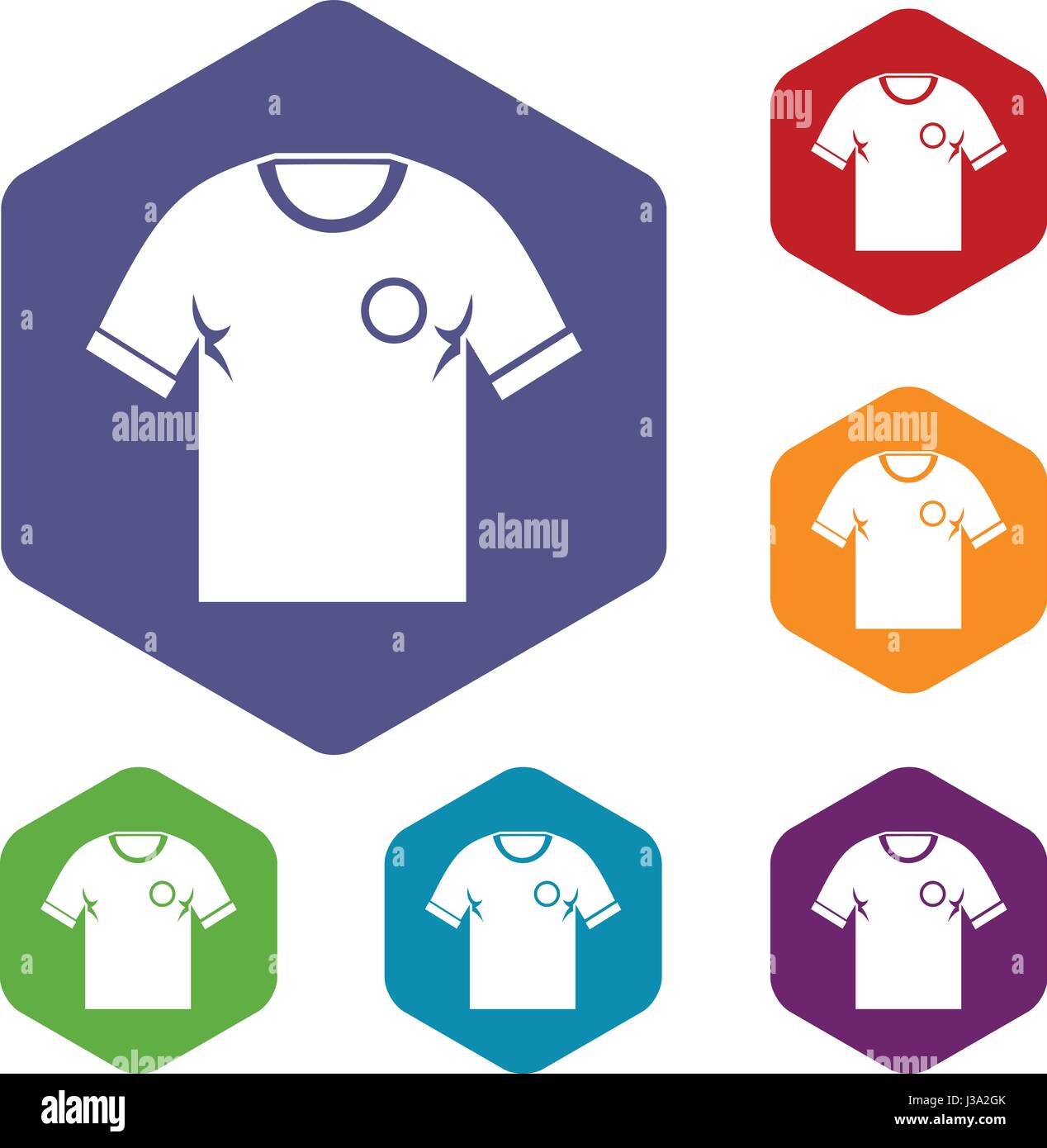 Soccer shirt icons set hexagon Stock Vector Image & Art - Alamy