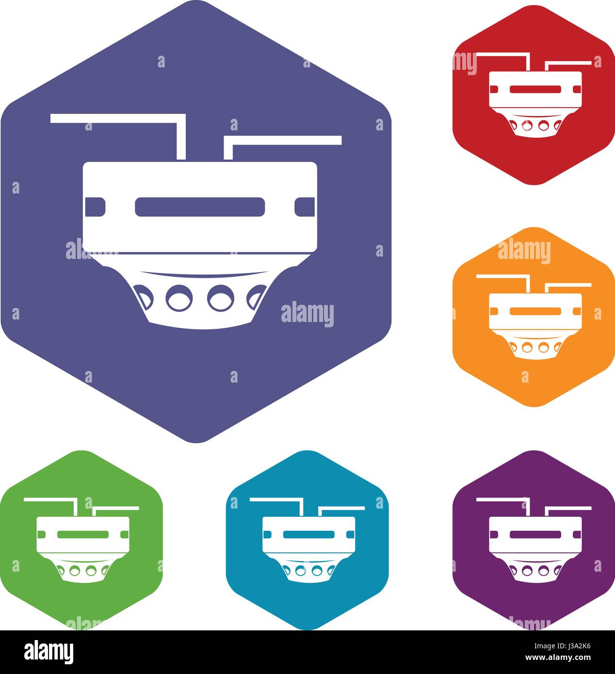 Monitor socket icons set hexagon Stock Vector Image & Art - Alamy