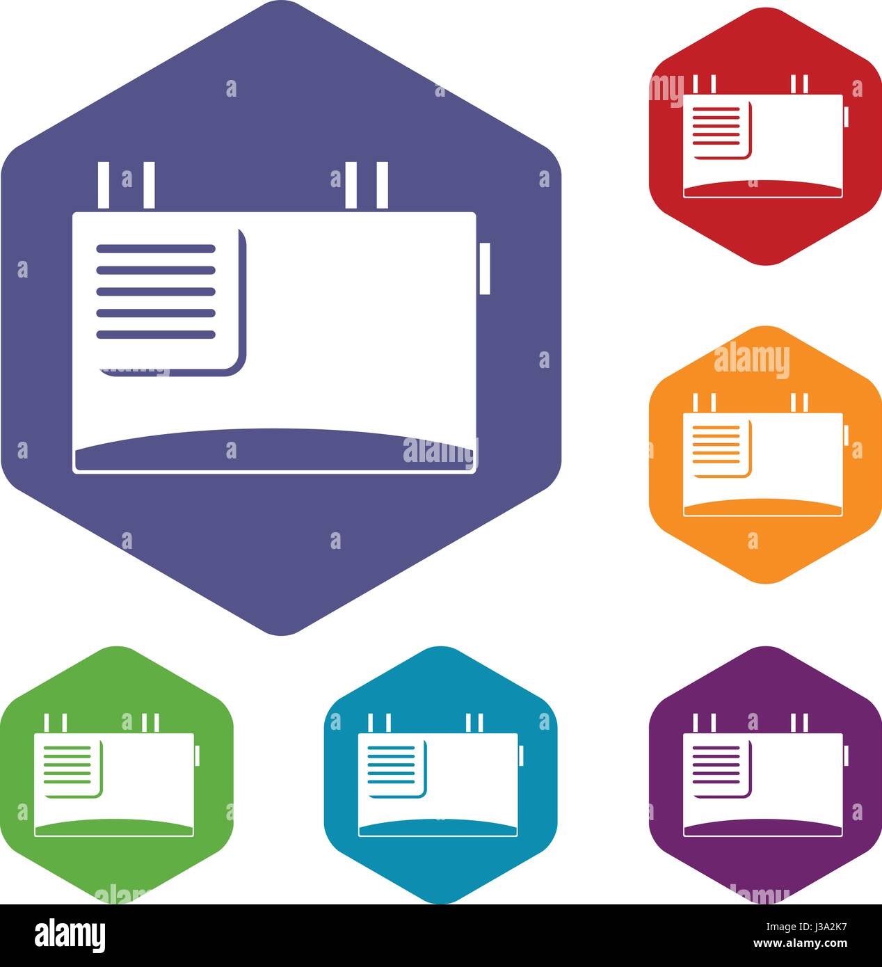 Wall router icons set hexagon Stock Vector Image & Art - Alamy