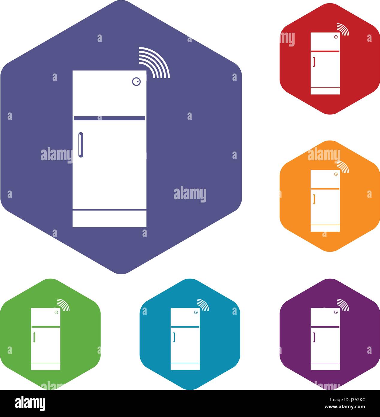 Fridge icons set hexagon Stock Vector Image & Art - Alamy