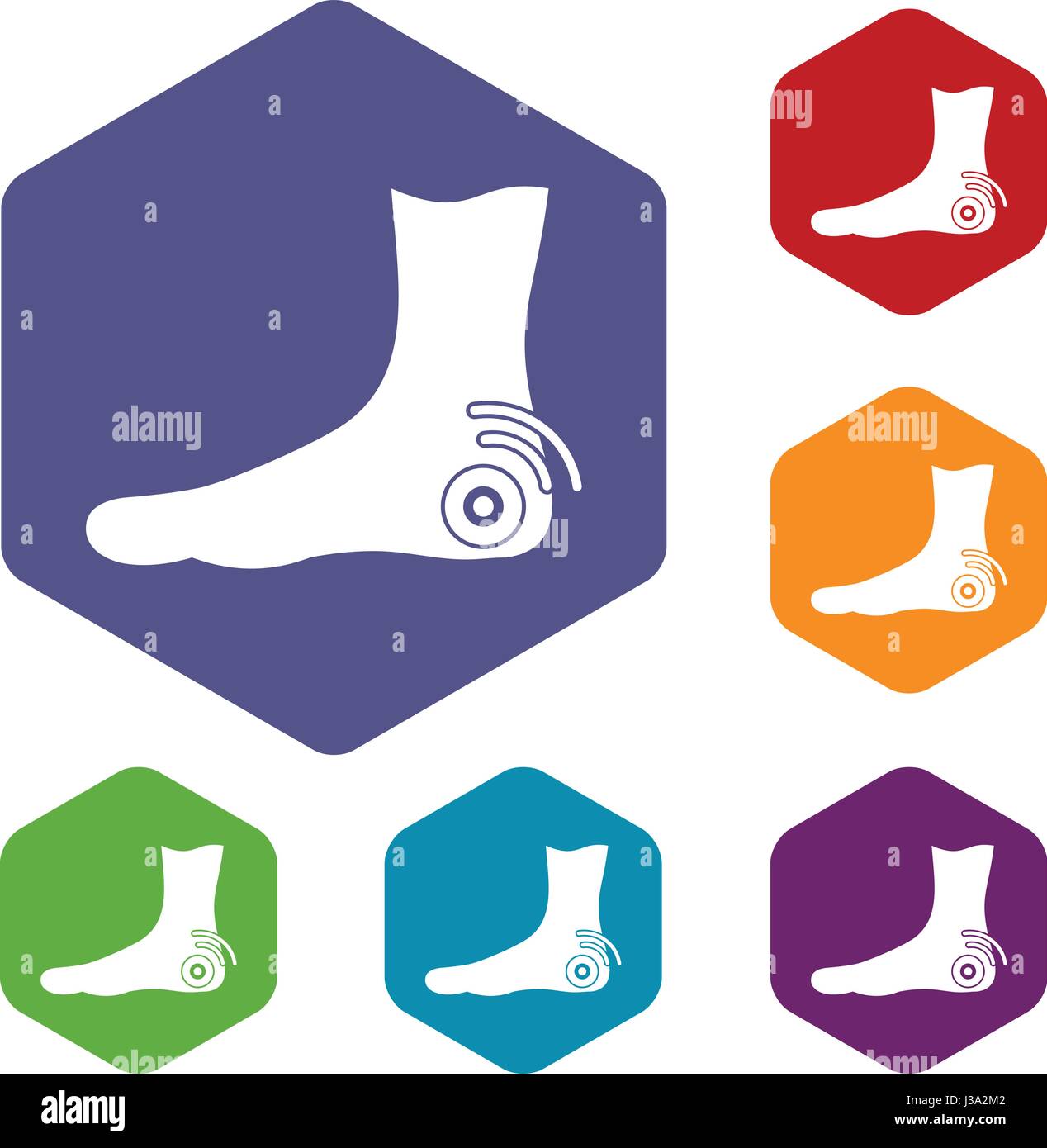 Foot heel icons set hexagon Stock Vector Image & Art - Alamy