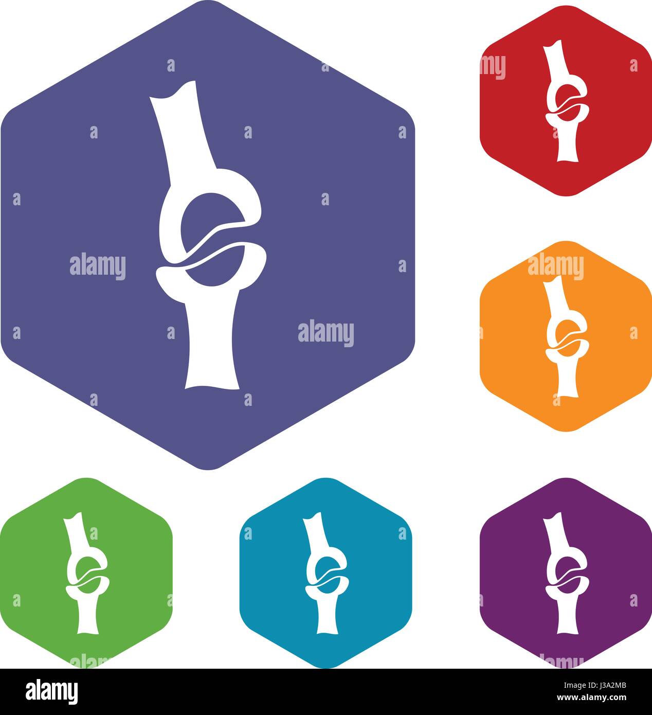 Knee joint icons set hexagon Stock Vector Image & Art - Alamy
