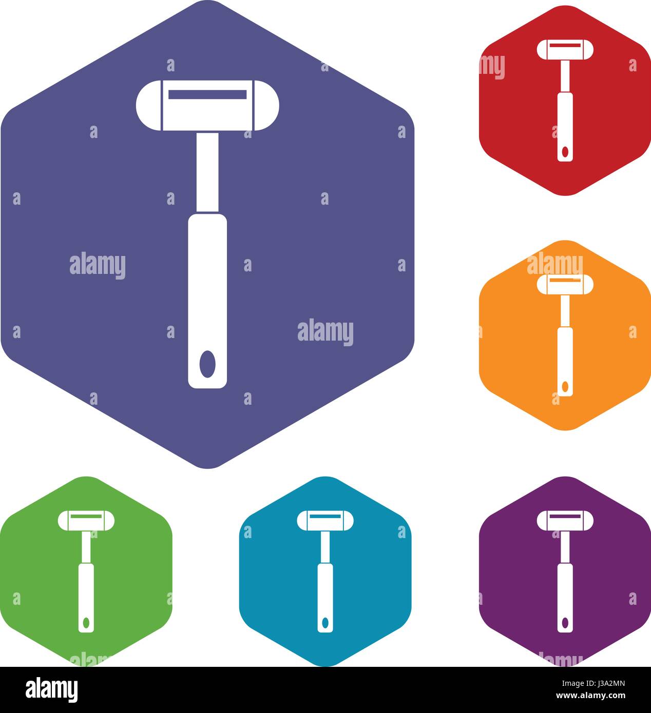 Reflex hammer icons set hexagon Stock Vector Image & Art - Alamy
