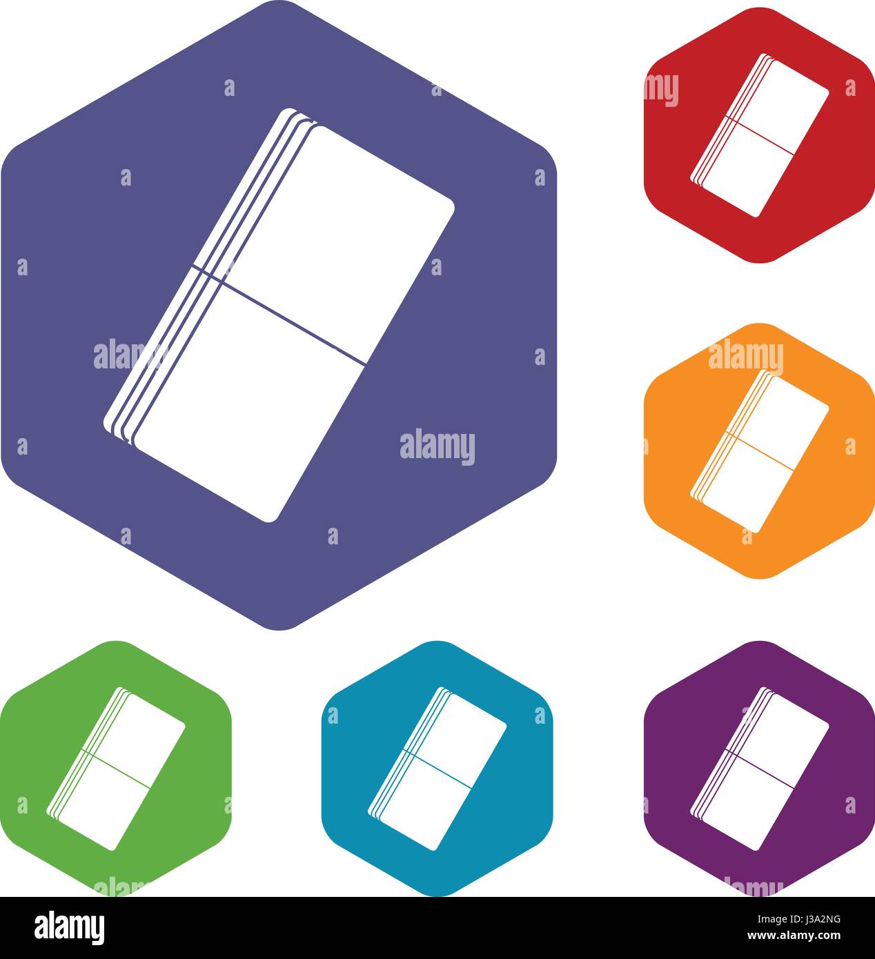 Eraser icons set hexagon Stock Vector Image & Art - Alamy