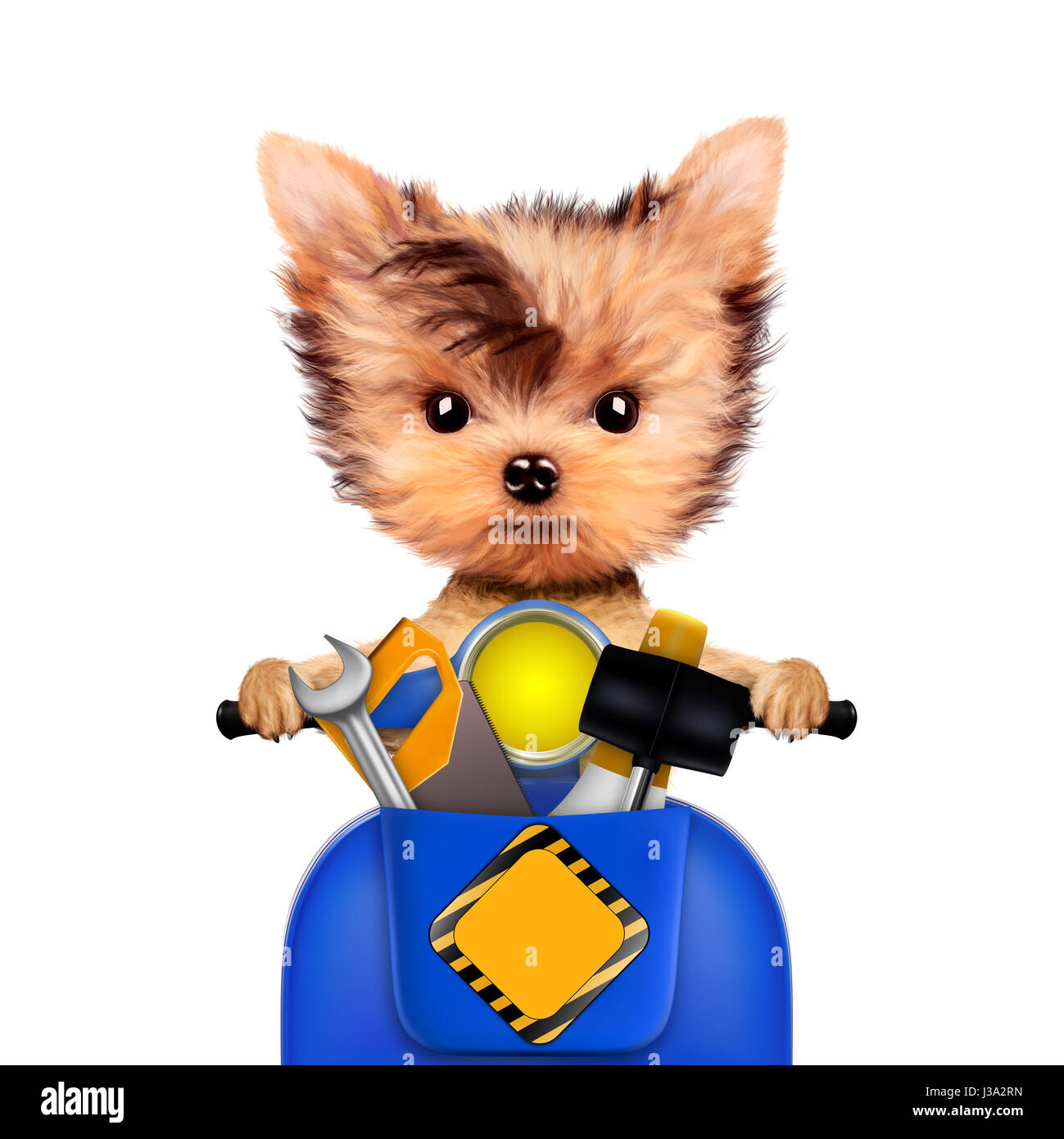 Funny dog with construction tools isolated on white Stock Photo - Alamy