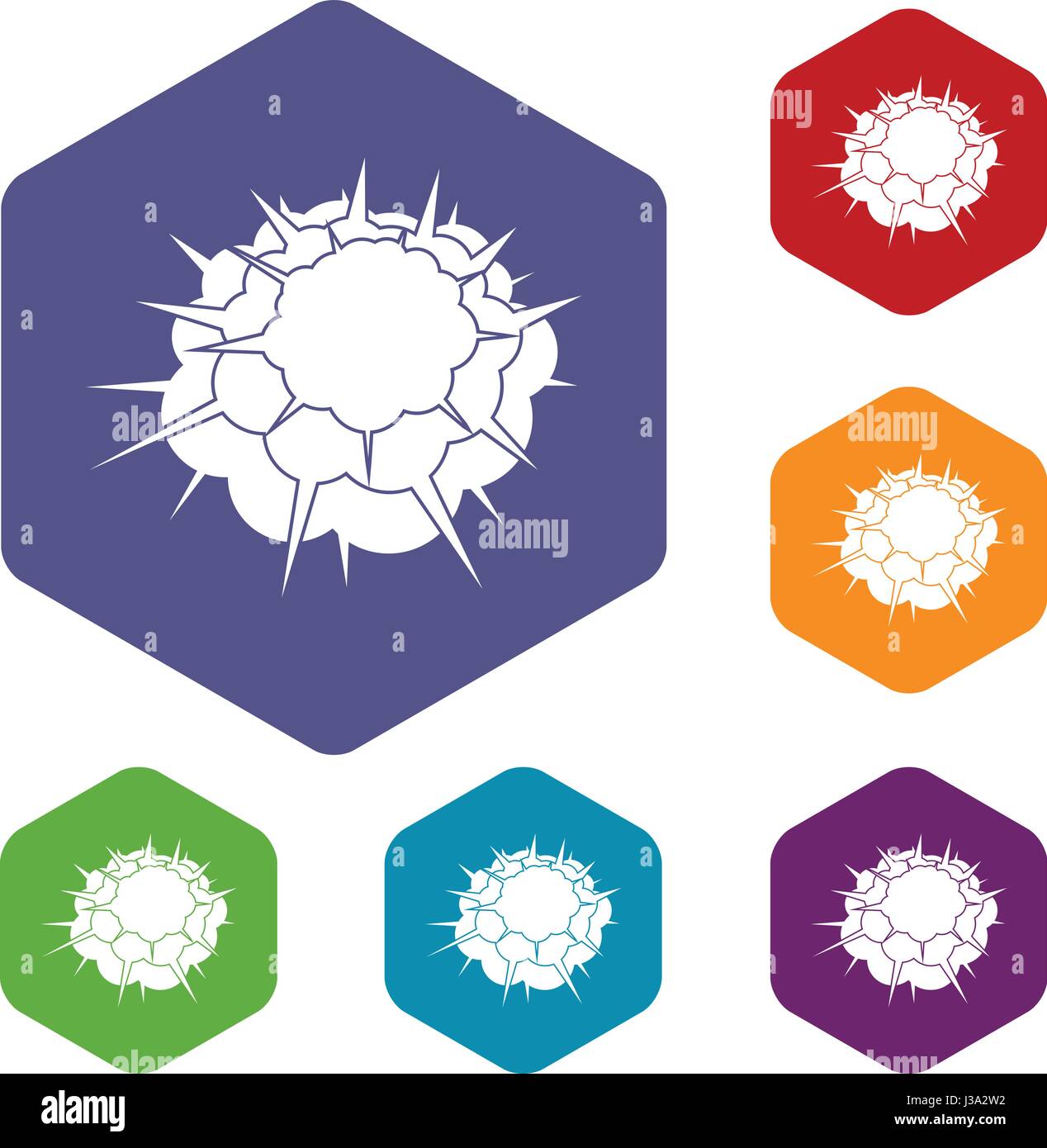Atomic explosion icons set hexagon Stock Vector Image & Art - Alamy
