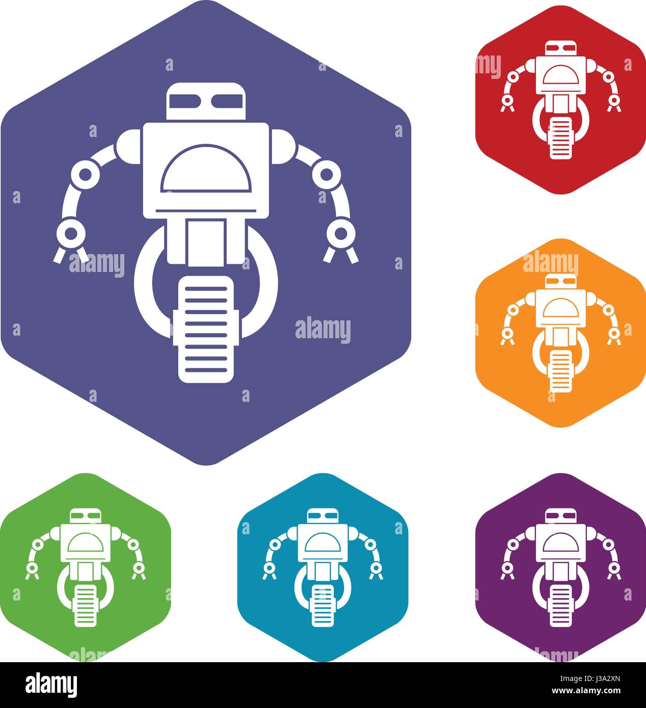 Machine robot icons set hexagon Stock Vector Image & Art - Alamy