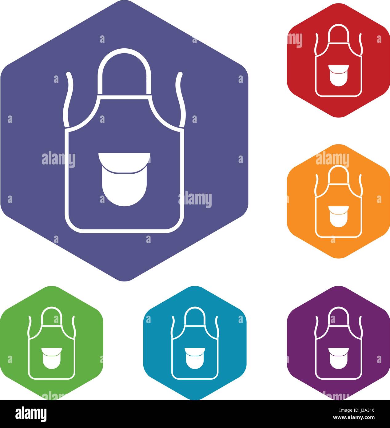 Apron with pocket icons set hexagon Stock Vector Image & Art - Alamy