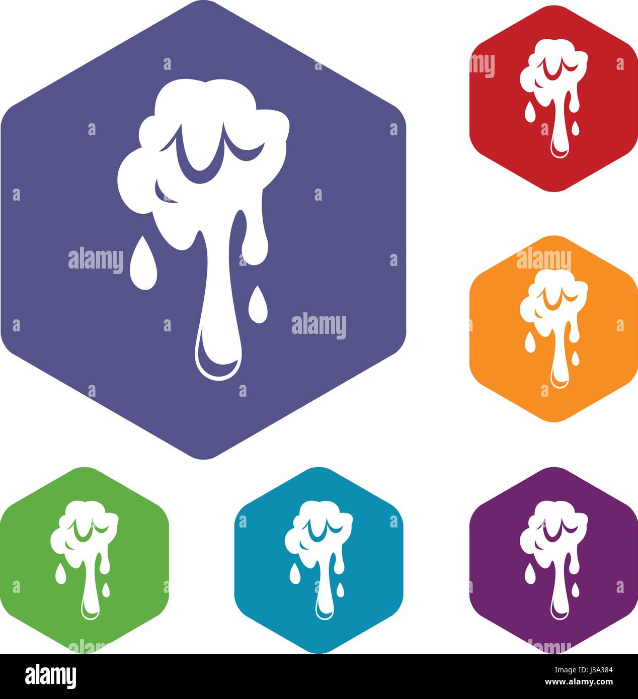 Dripping slime icons set hexagon Stock Vector Image & Art - Alamy