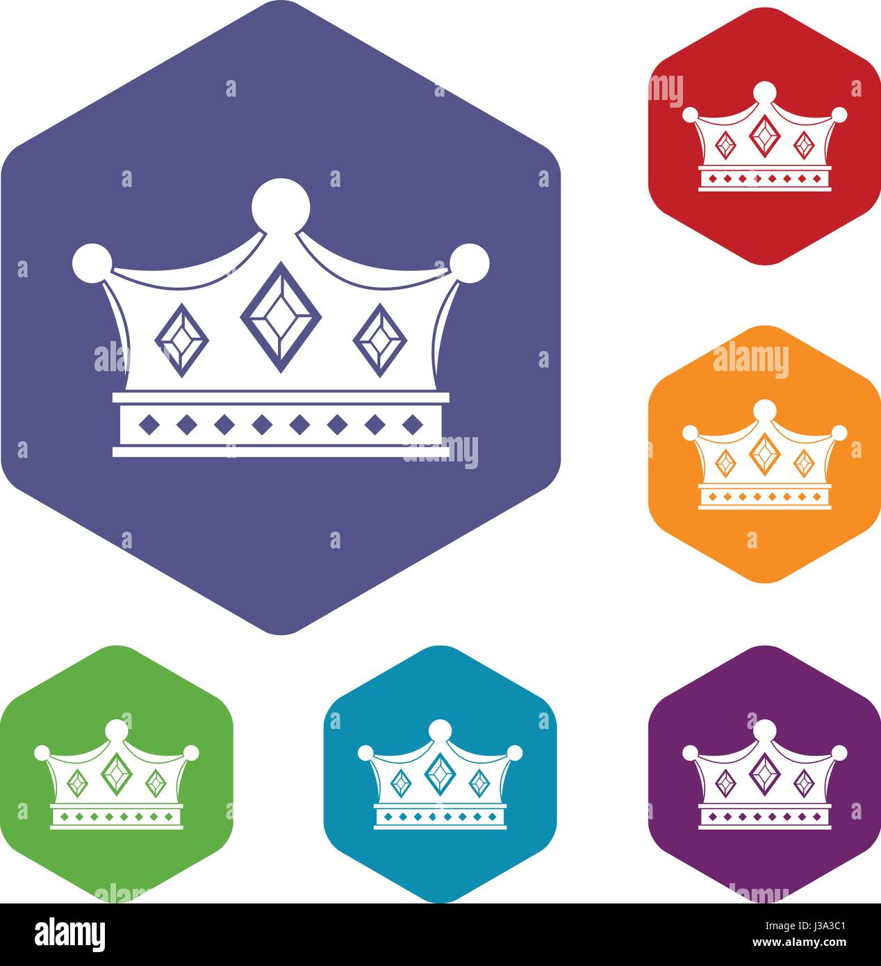 Prince crown icons set hexagon Stock Vector Image & Art - Alamy