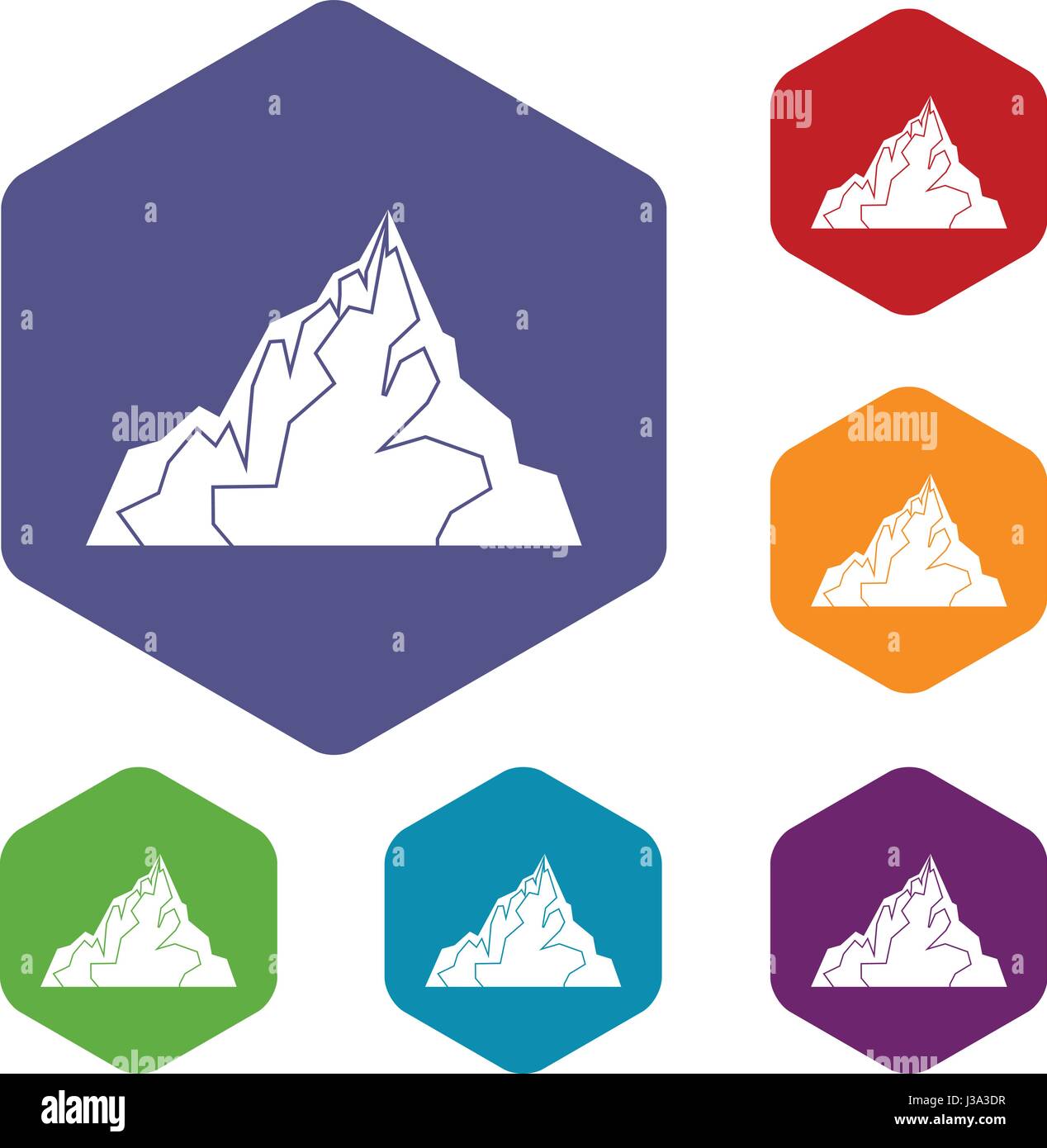 Iceberg icons set hexagon Stock Vector Image & Art - Alamy