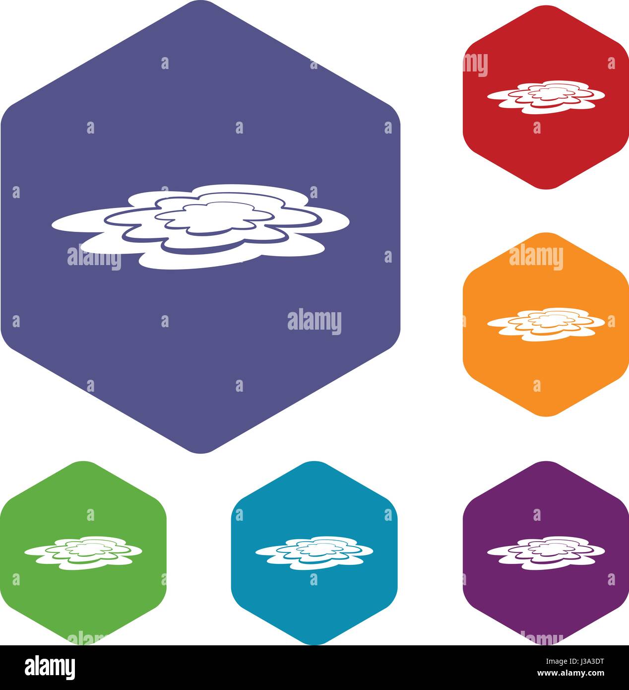 Water puddle icons set hexagon Stock Vector Image & Art - Alamy