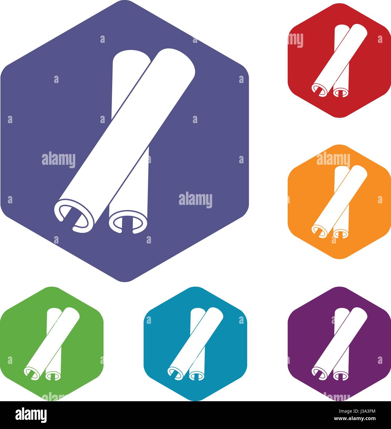 Cinnamon sticks icons set hexagon Stock Vector Image & Art - Alamy