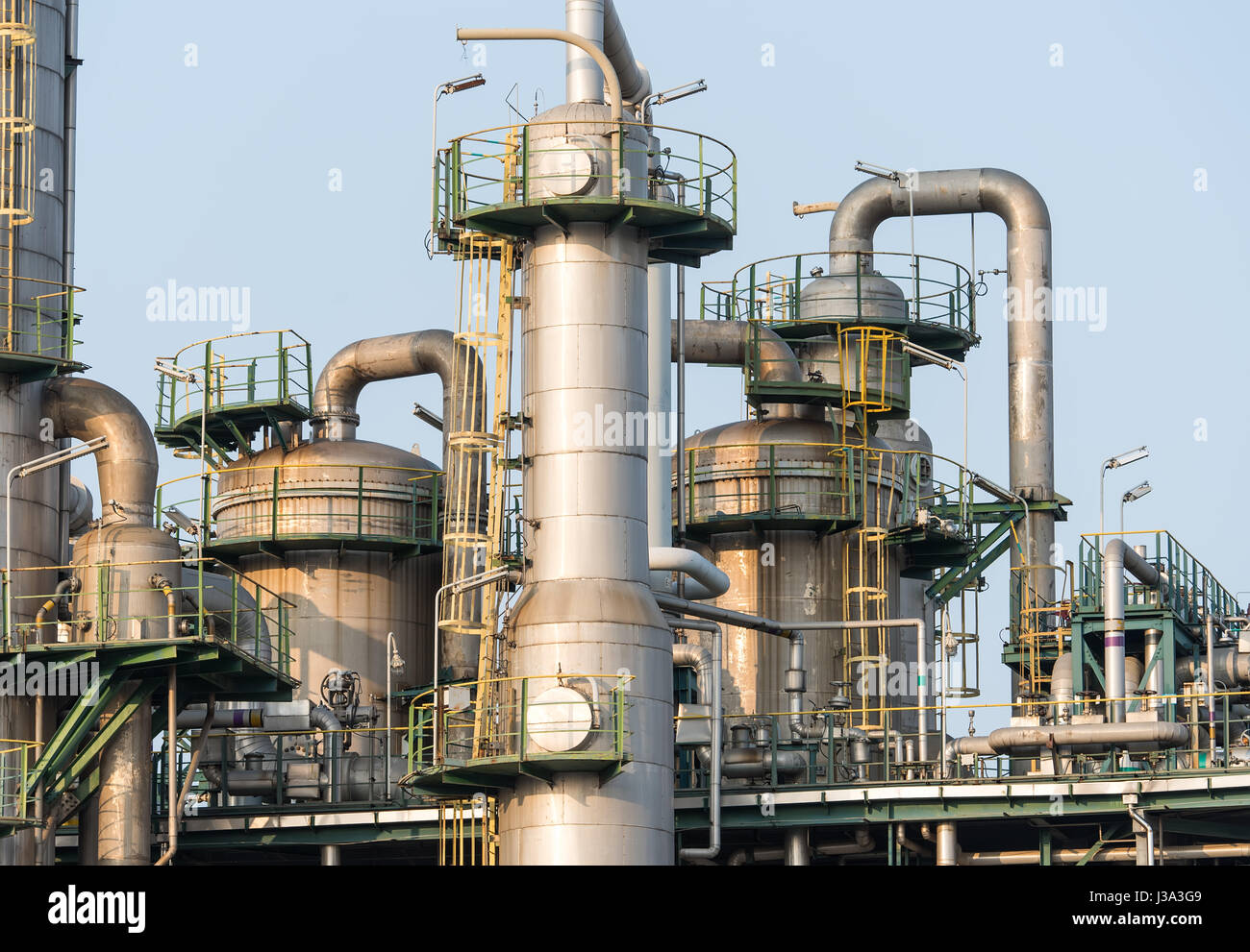 gas processing factory. landscape with gas and oil industry Stock Photo ...
