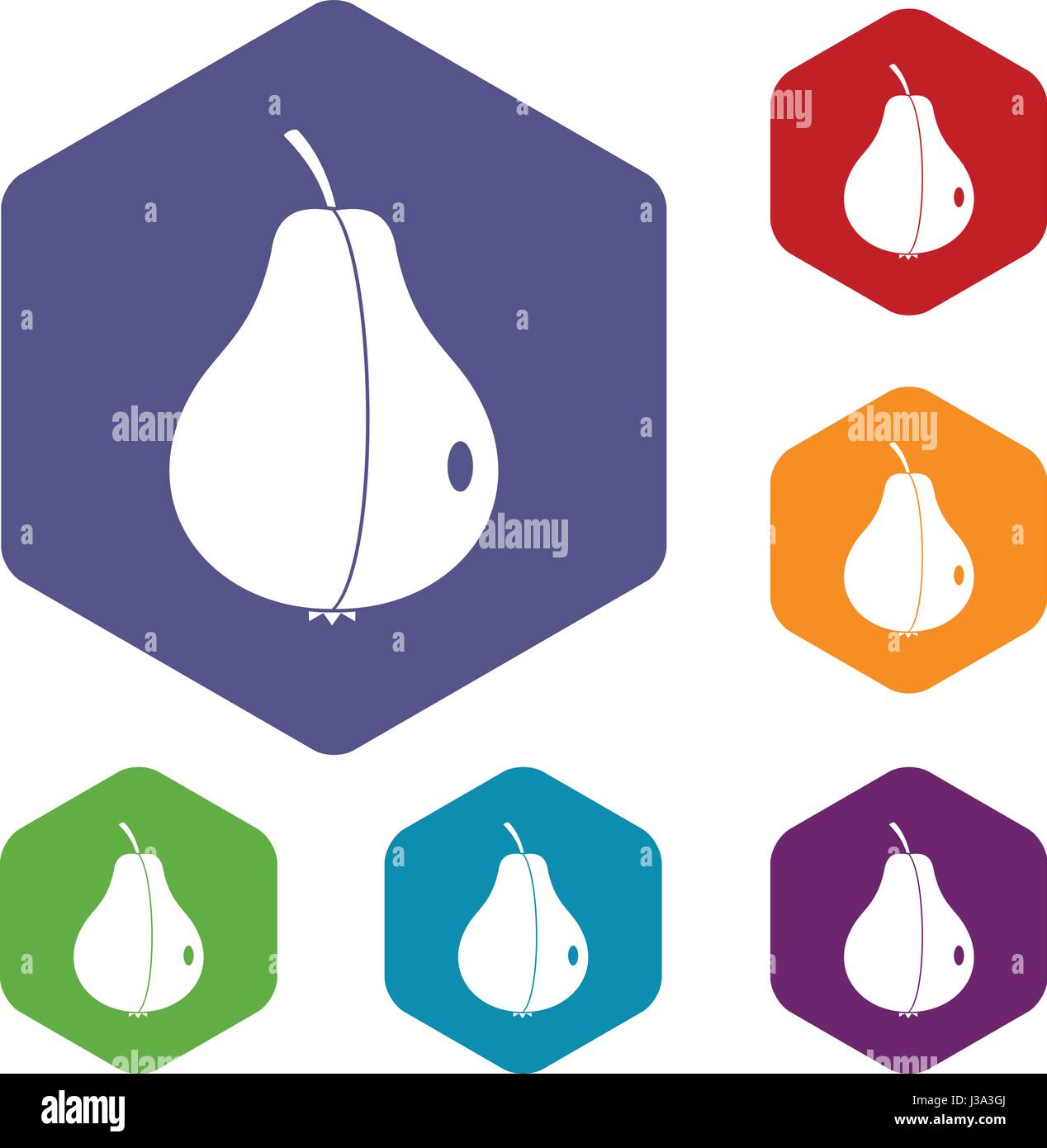 Whole pear icons set hexagon Stock Vector Image & Art - Alamy