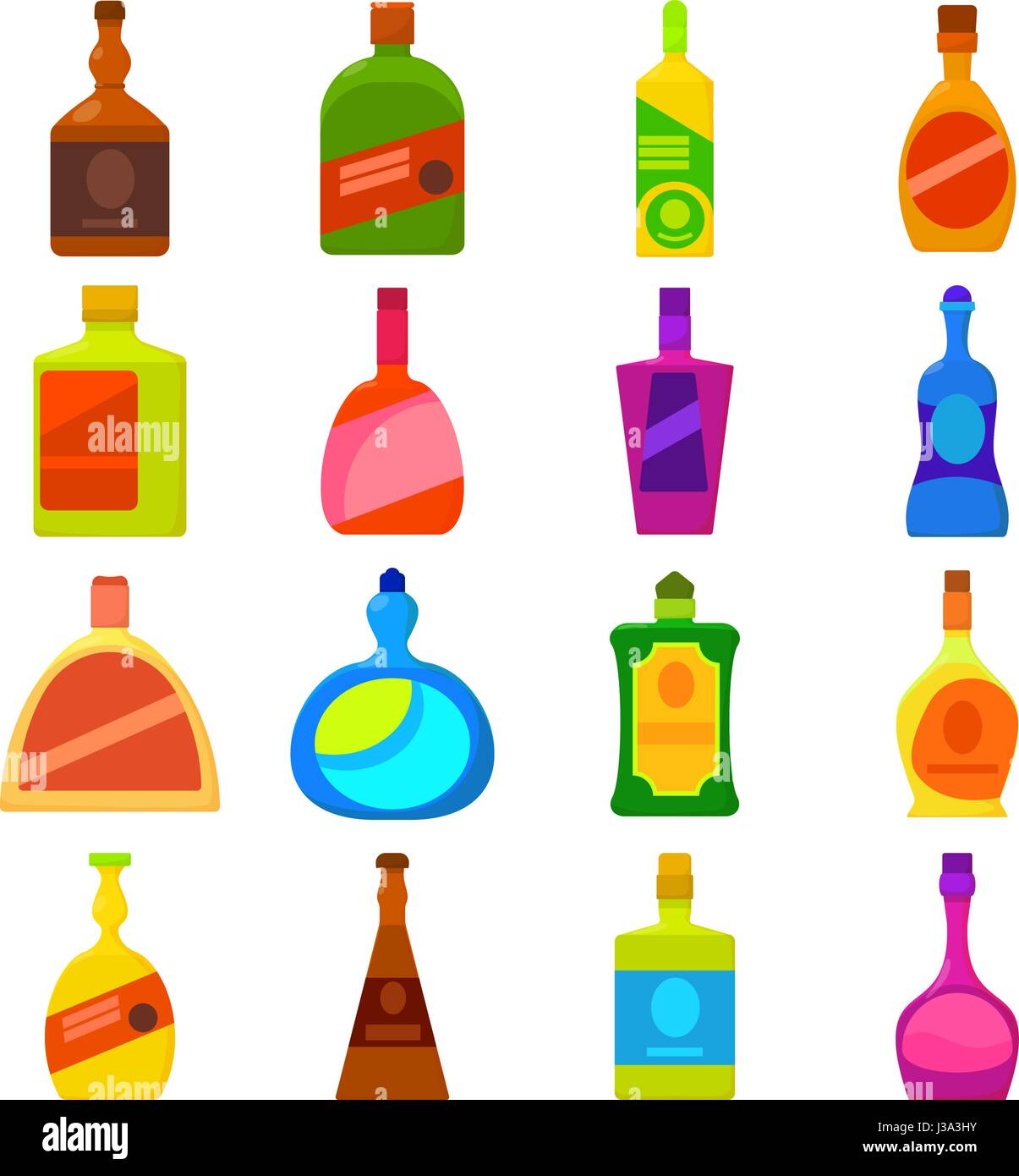 Bottles types icons set, cartoon style Stock Vector Image & Art - Alamy