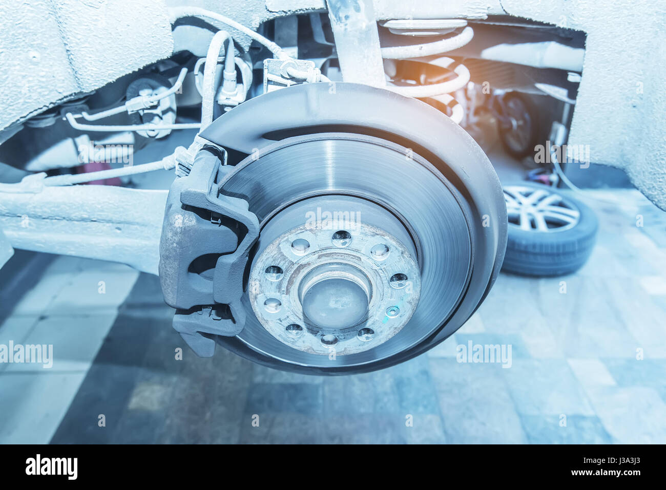 Car disc break detail Stock Photo - Alamy