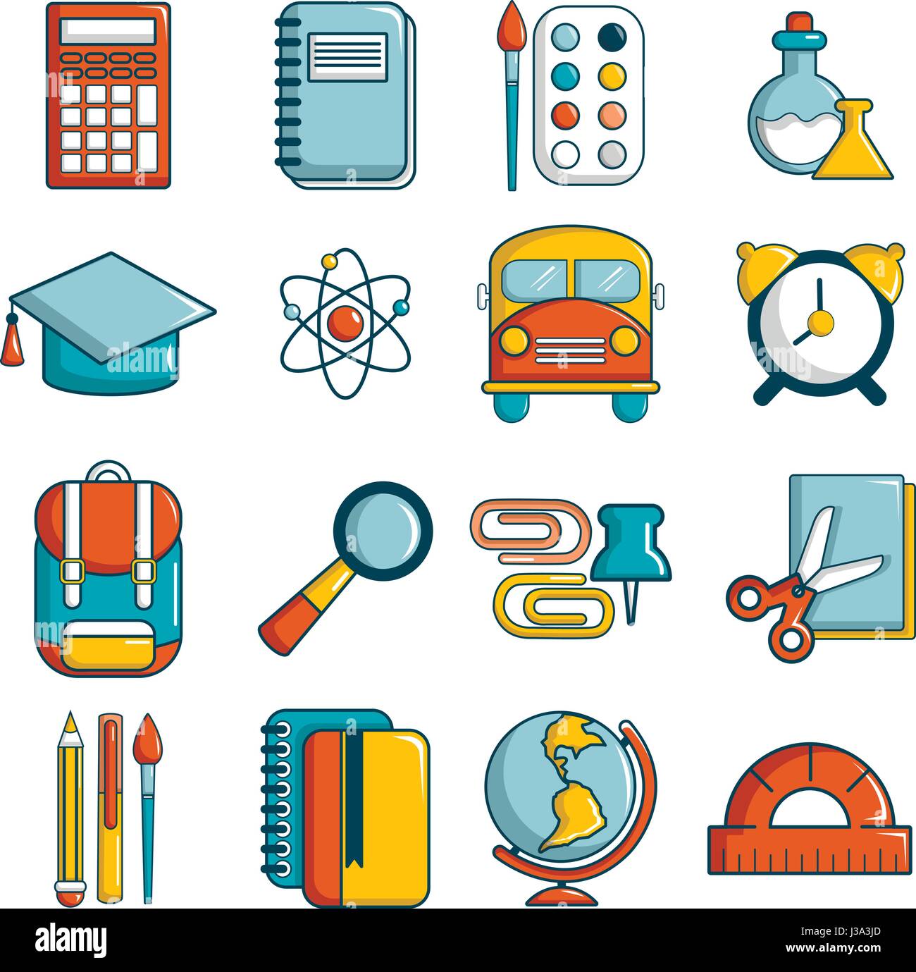 School education icons set, cartoon style Stock Vector Image & Art - Alamy