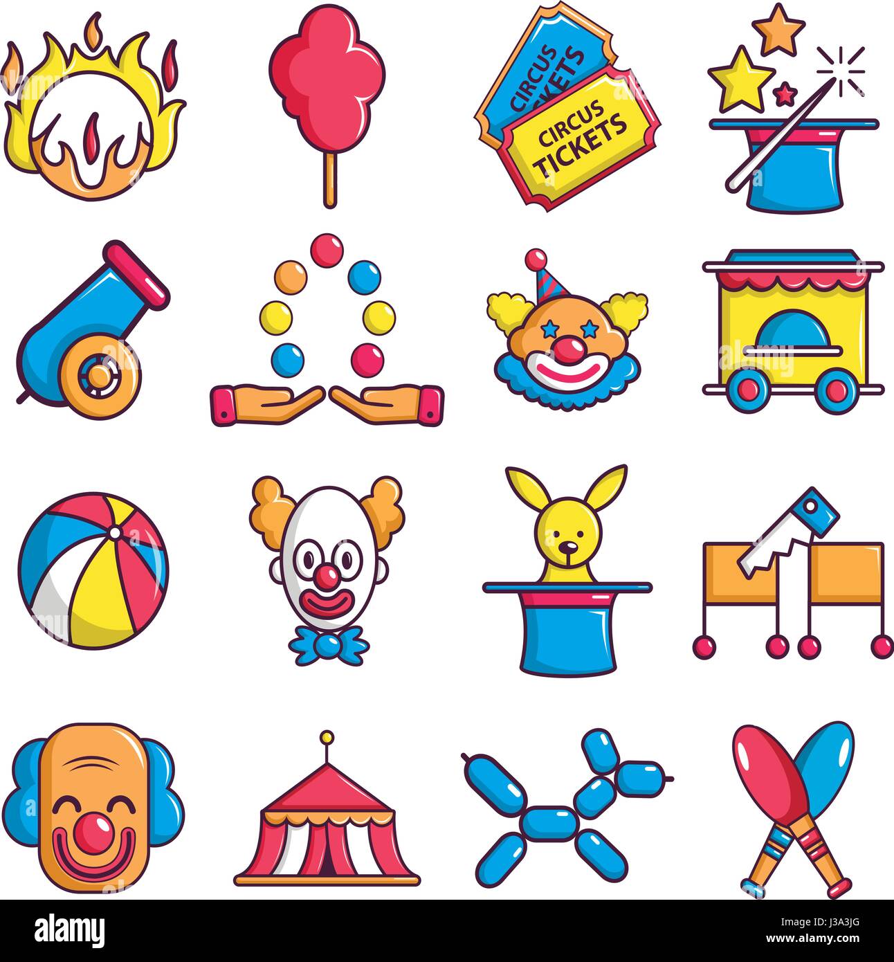 Circus icons set, cartoon style Stock Vector Image & Art - Alamy