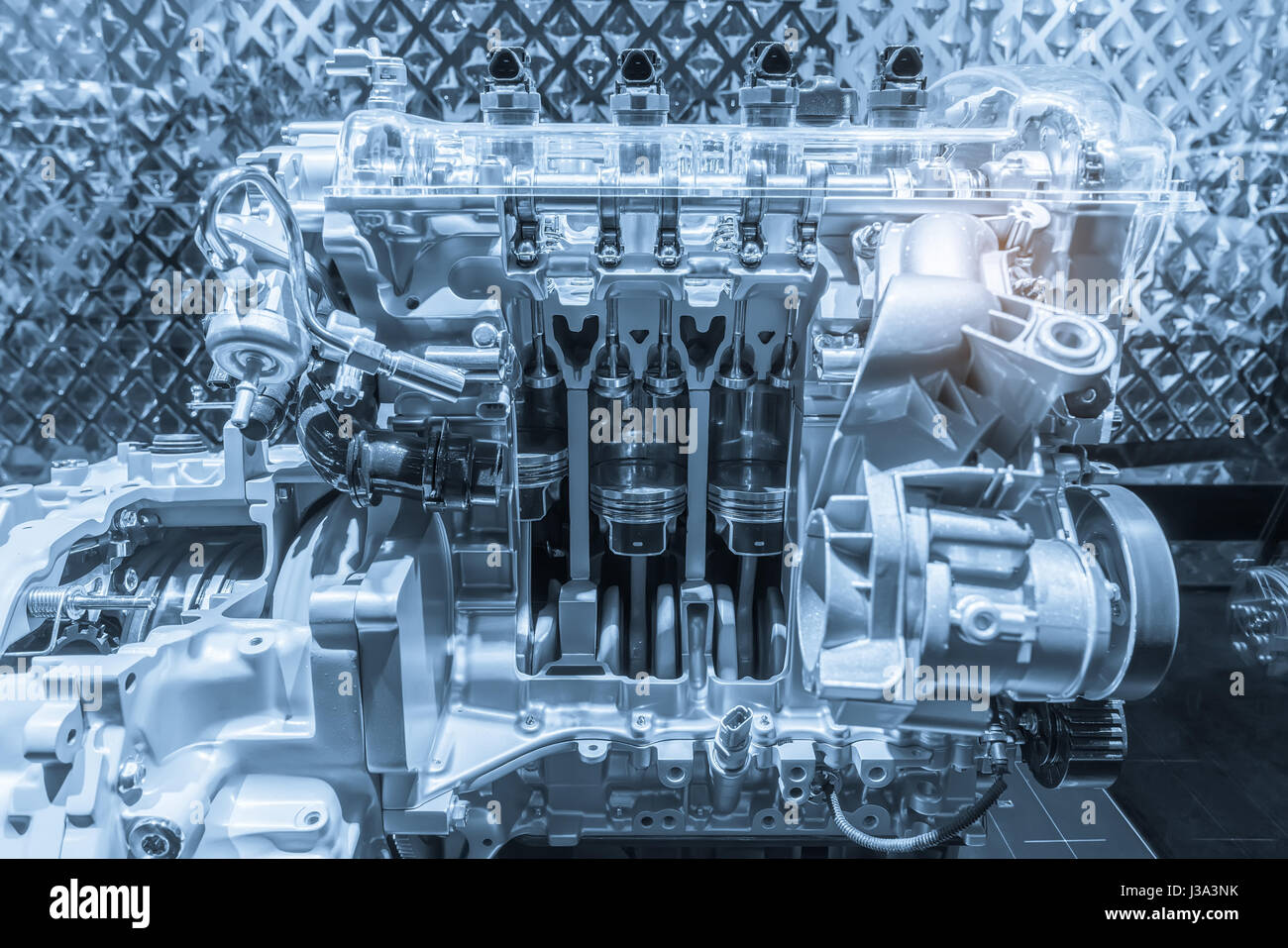 Modern powerful car engine section Stock Photo - Alamy