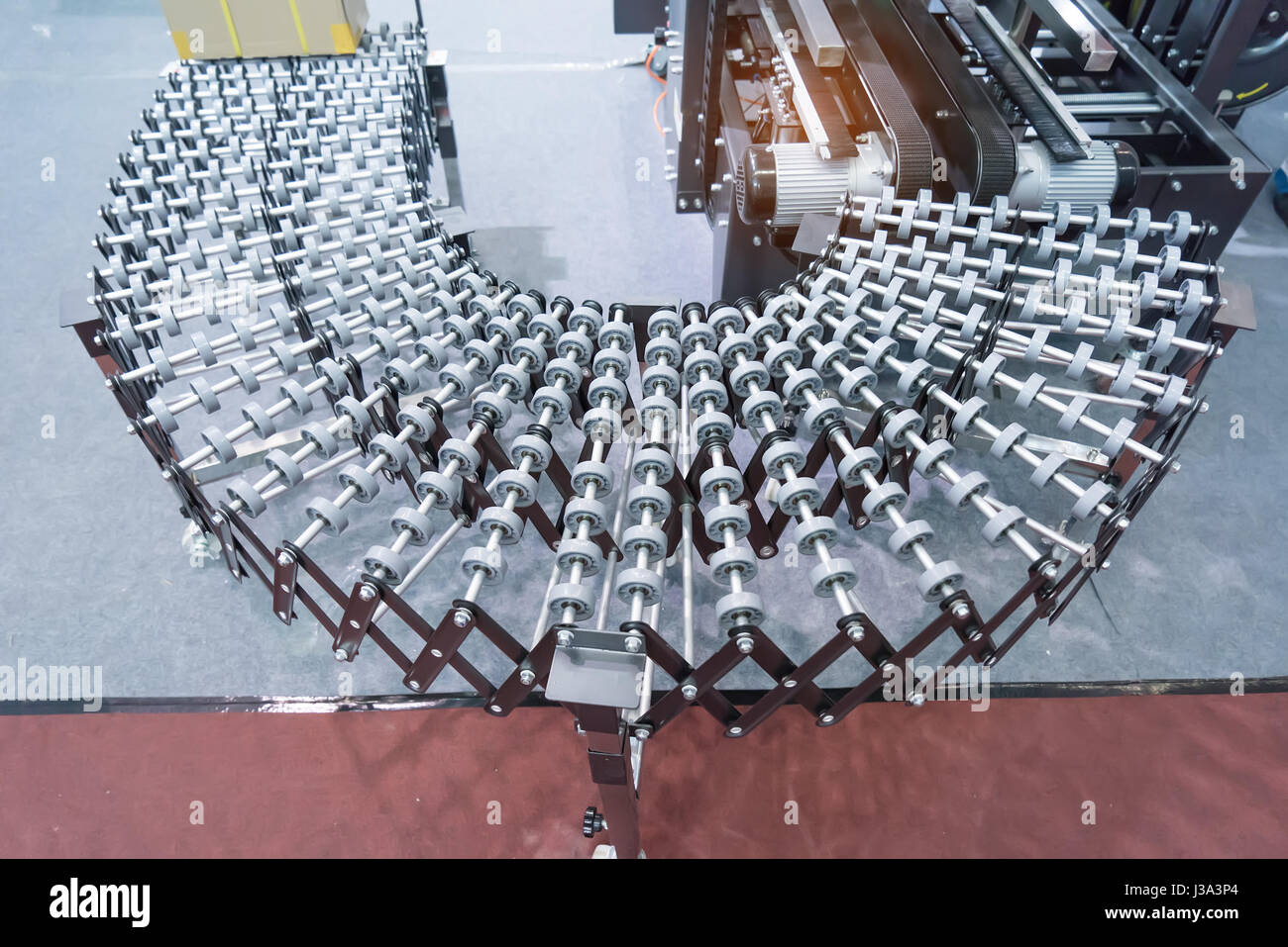 production line with automatic conveyor belt, industry track Stock ...