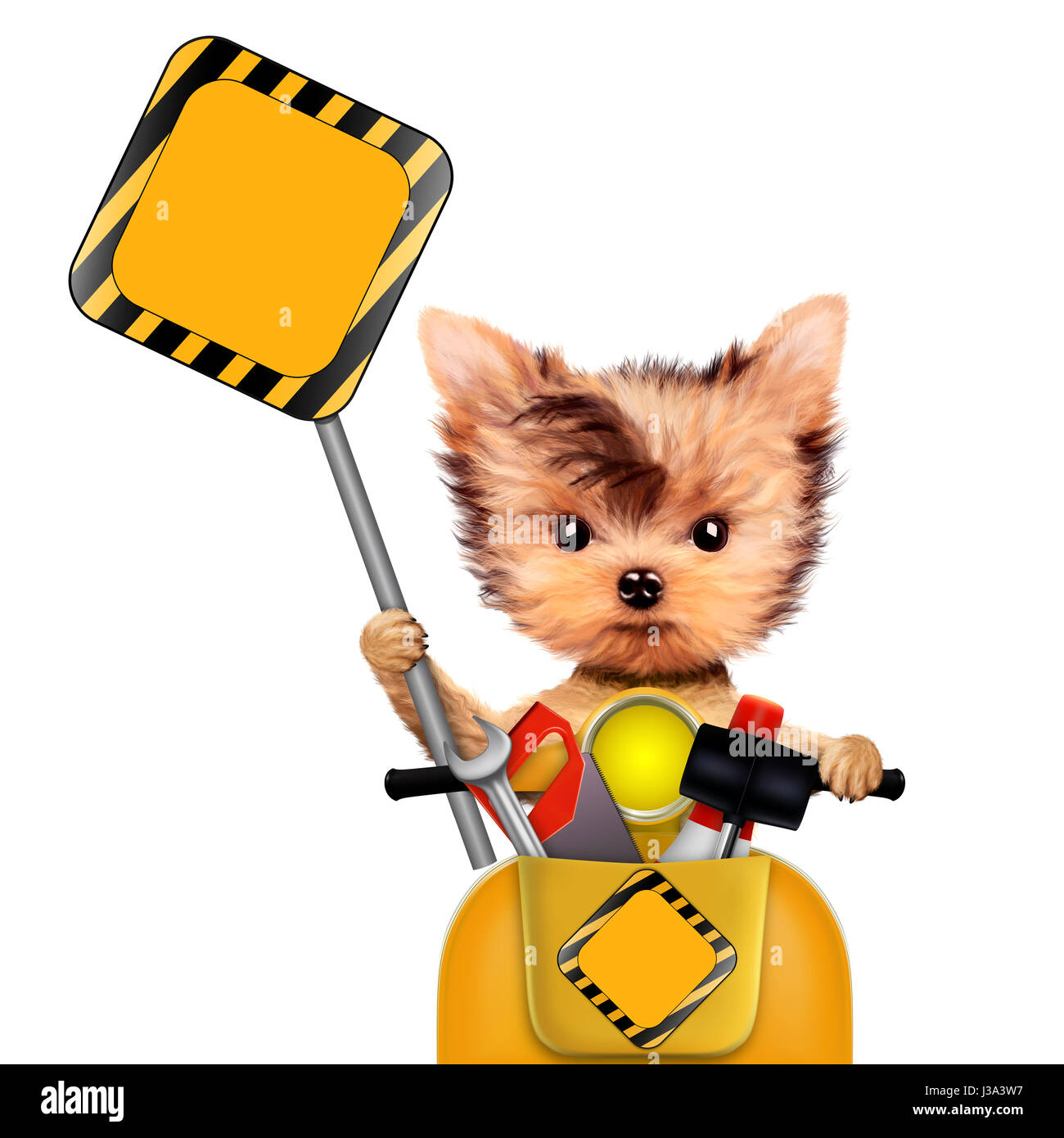 Funny dog with construction tools isolated on white Stock Photo - Alamy