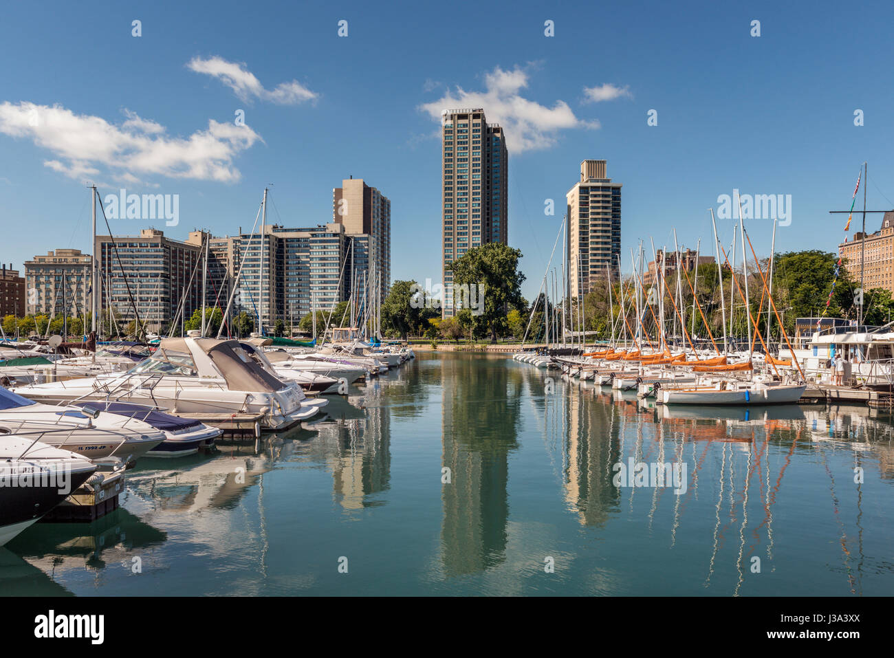 Belmont Marina and harbor view north Chicago USA Stock Photo - Alamy