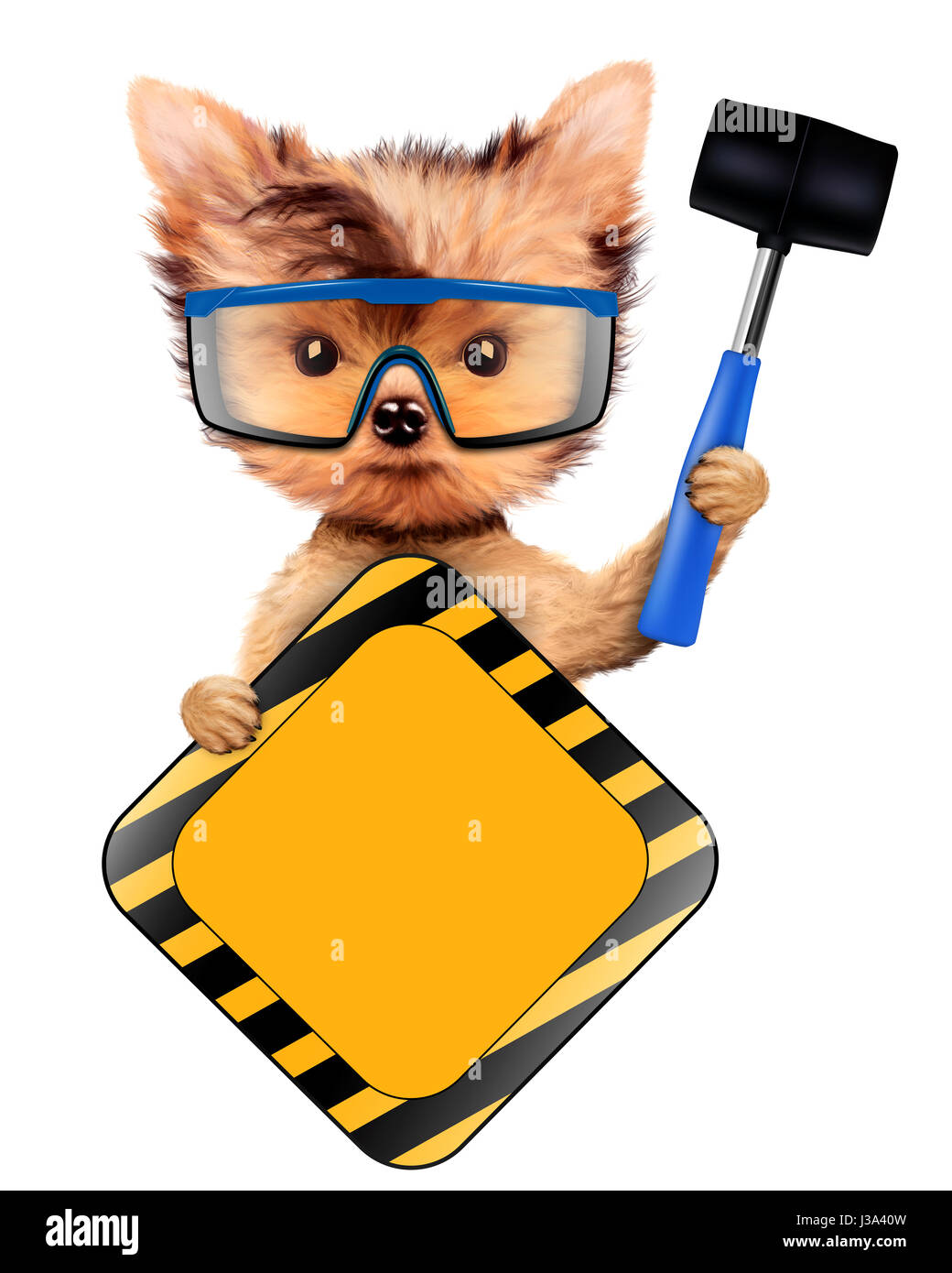 Funny dog with construction tools isolated on white Stock Photo - Alamy