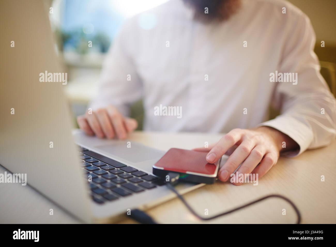 Using Modern Laptop Stock Photo - Alamy