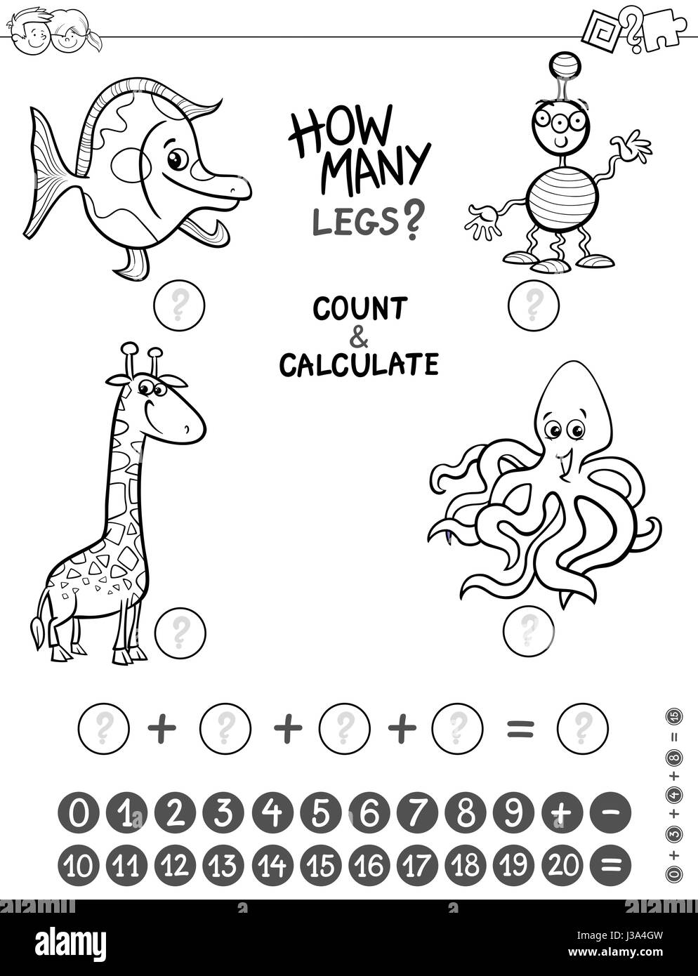 Mathematics funny drawing maths Black and White Stock Photos & Images ...