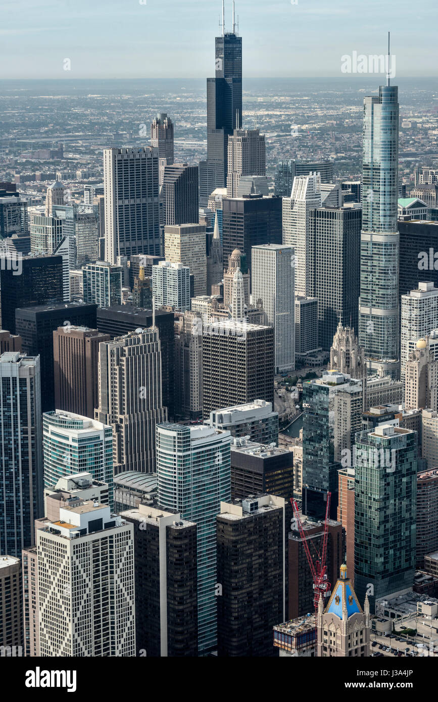 Aerial view of downtown Skyscrapers Chicago USA Stock Photo - Alamy